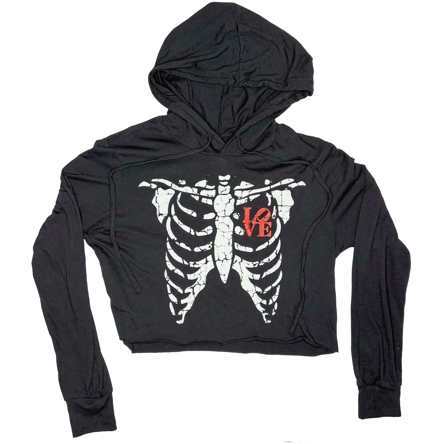 Love Skeleton Crop Top Hoodie (Glow-in0the-Dark) – SouthFellini